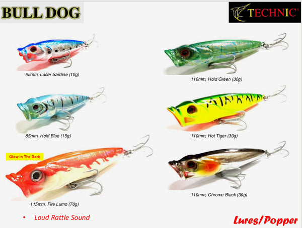 Technic Bull Dog Popper Lures – Nalno.com Outdoor Equipment