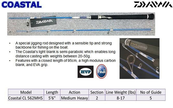 Daiwa Coastal CL Boat Spinning Rod 5 feet 6in – Nalno.com Outdoor Equipment